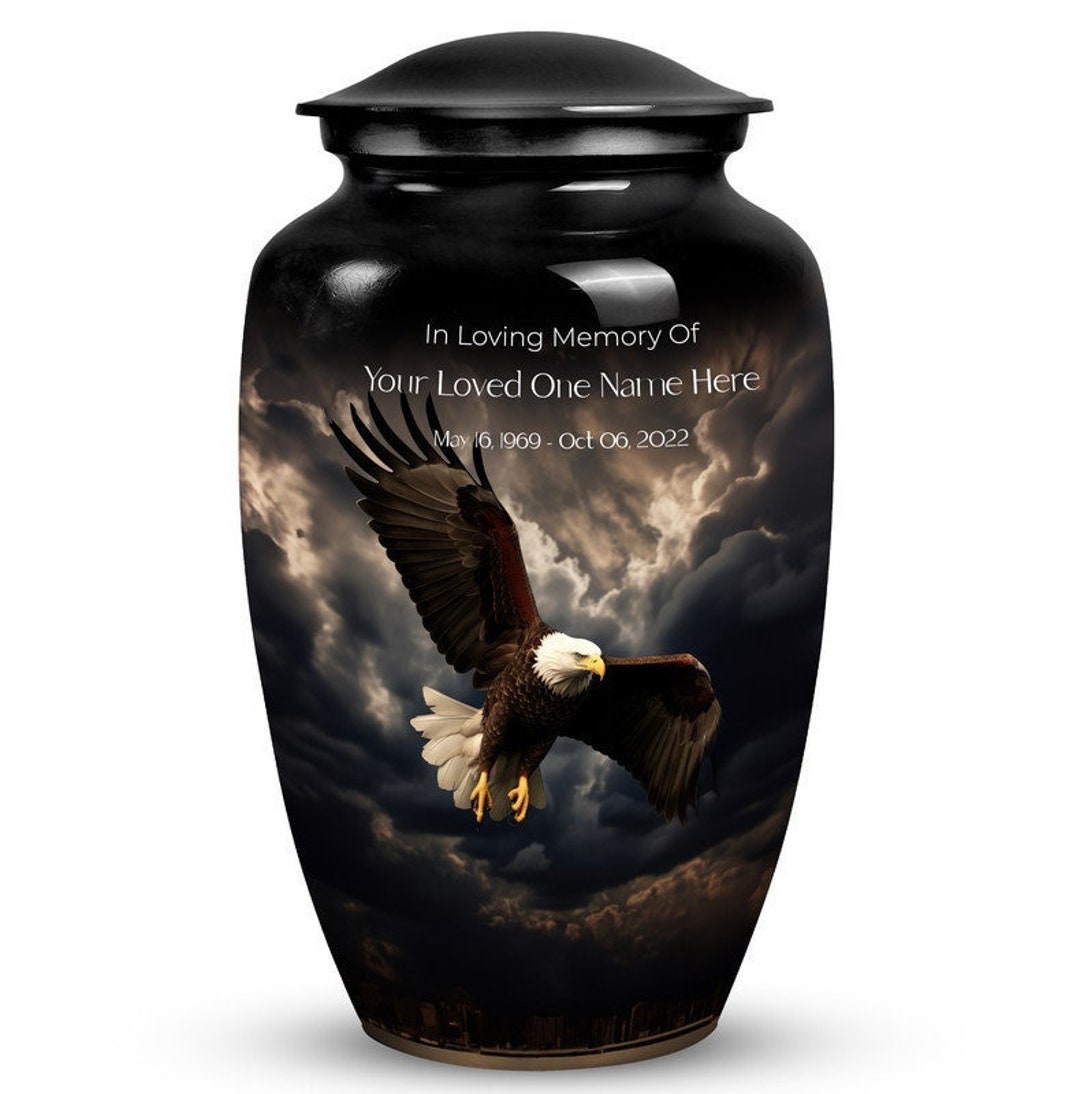Personalized Soaring Eagle Urn for Human Ashes Urn, Decorative Modern ...