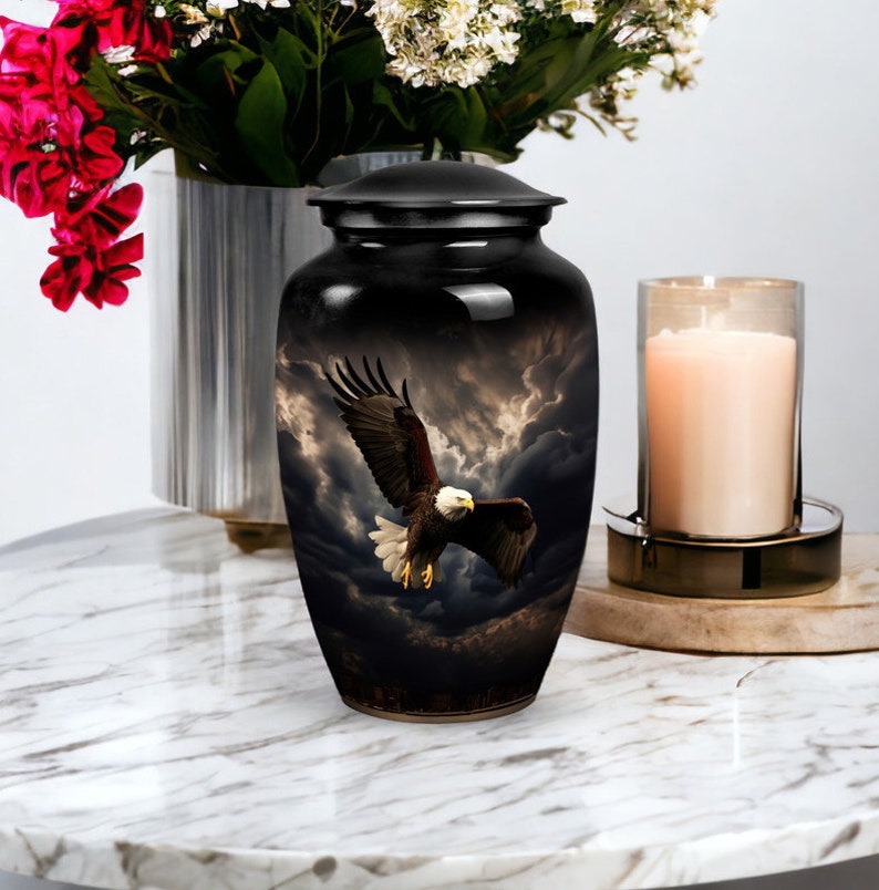Personalized Soaring Eagle Urn for Human Ashes Urn, Decorative Modern ...