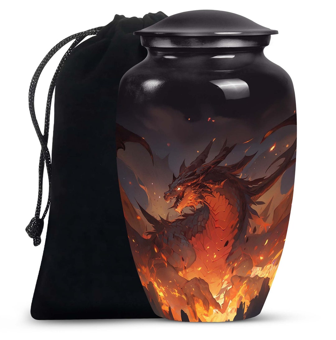 Fire Dragon Urn - Unique Urns for Human Ashes - Metal Urns - Urns for ...