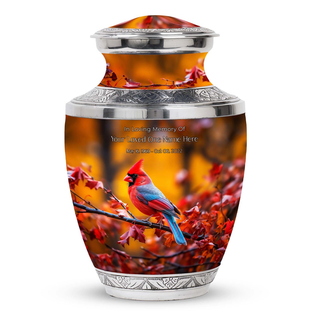 Cardinal Bird Urn for Human Ashes, Decorative Modern Urn for Cremation ...
