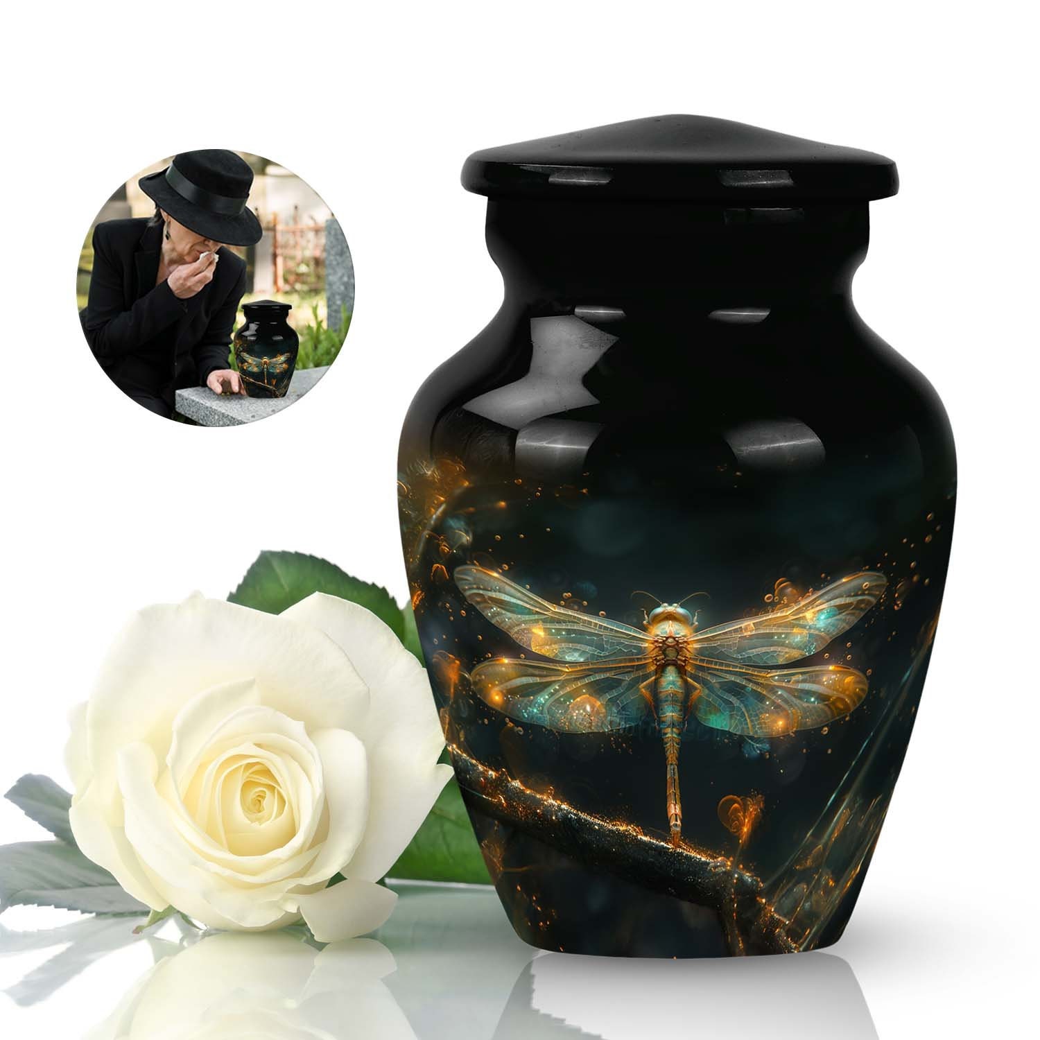 Cosmic Dragonfly in Stars Cremation Urns Personalized Urn Decorative ...