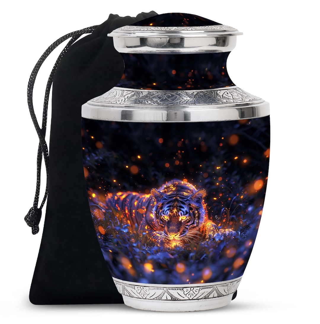 Starry Night Tiger Urns for Cremation Ashes - Modern Urns for Human ...