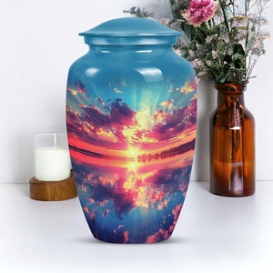 Sunset Over Water Urns for Human Ashes - Metal Urns for Ashes for ...