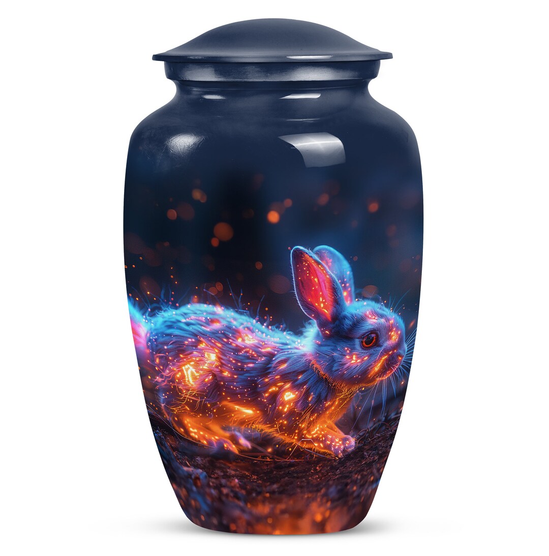 Rabbit Spirit Vessel Blue Bunny Keepsake Urn Personalized Urn for Ashes ...