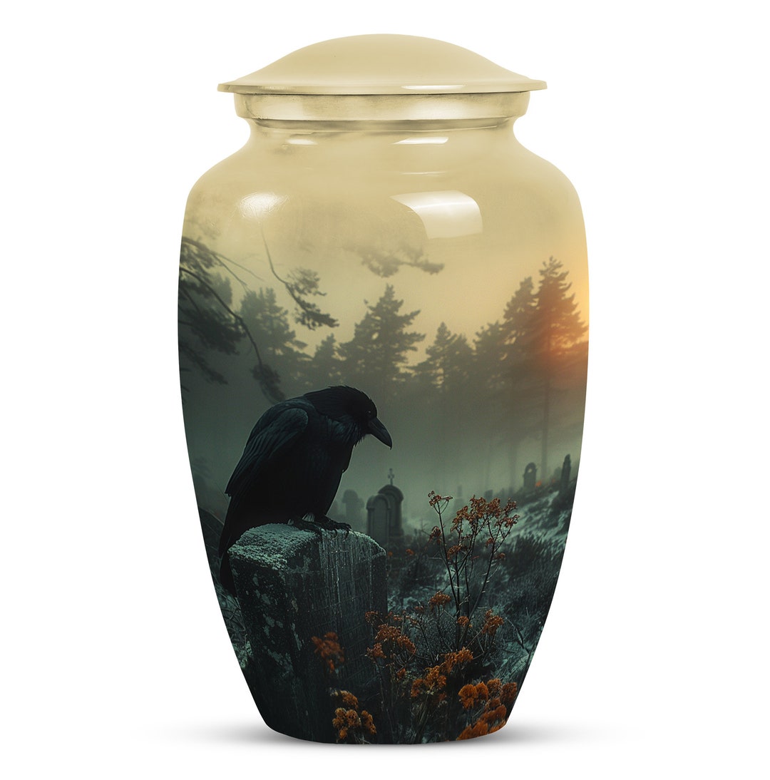The Raven's Silent Urns for Human Ashes - Metal Urns for Ashes for ...