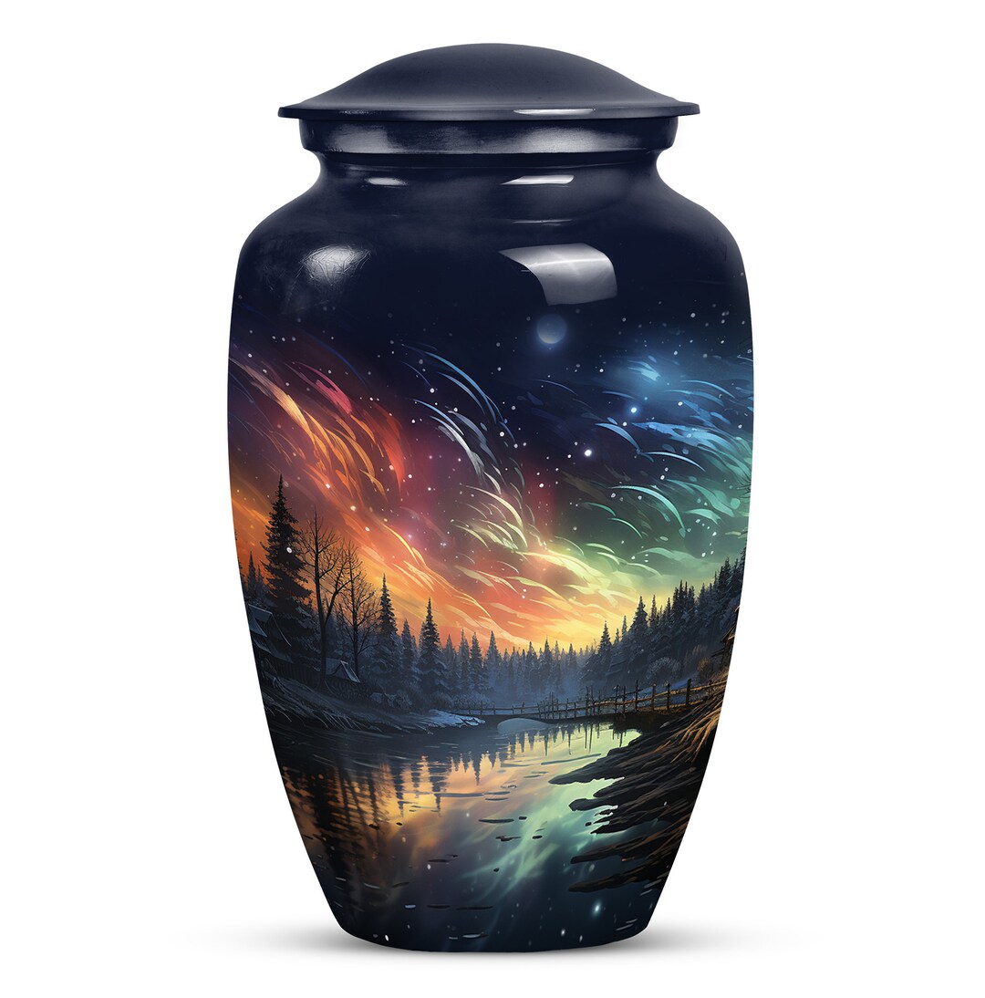 Colorful Starry Sky Urns for Human Ashes Metal Urns Urns for Ashes for ...