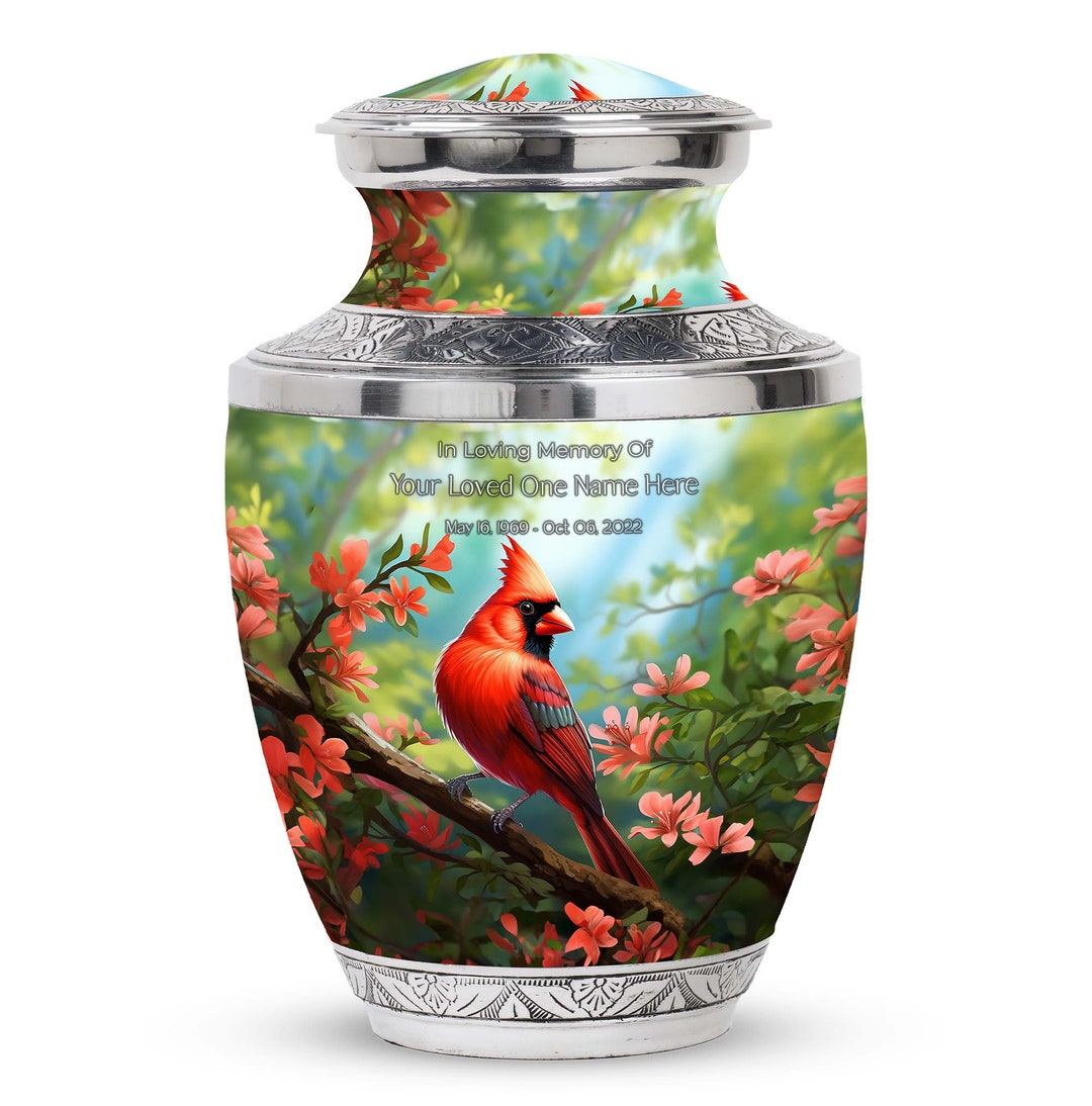 Cardinal Red Bird Urn, Decorative Urn for Human Ashes, Cremation Urns ...