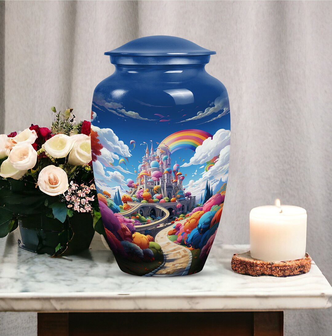 Rainbow Over the Colorful Kingdom Urns for Cremation Ashes - Modern ...