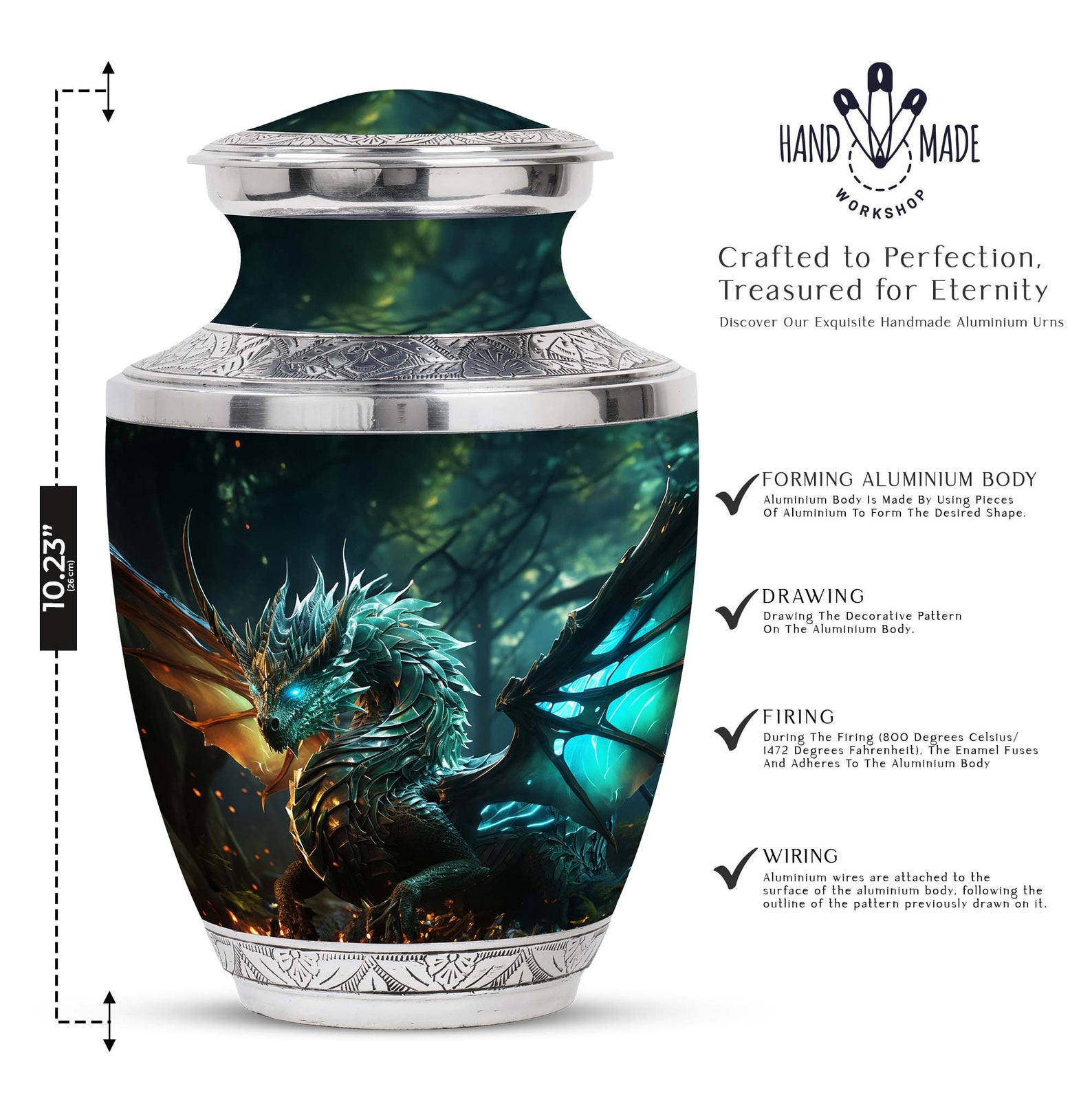 Dragon Urn for Ashes – Ashes Keepsake Urn, Modern Decorative Burial Urn ...
