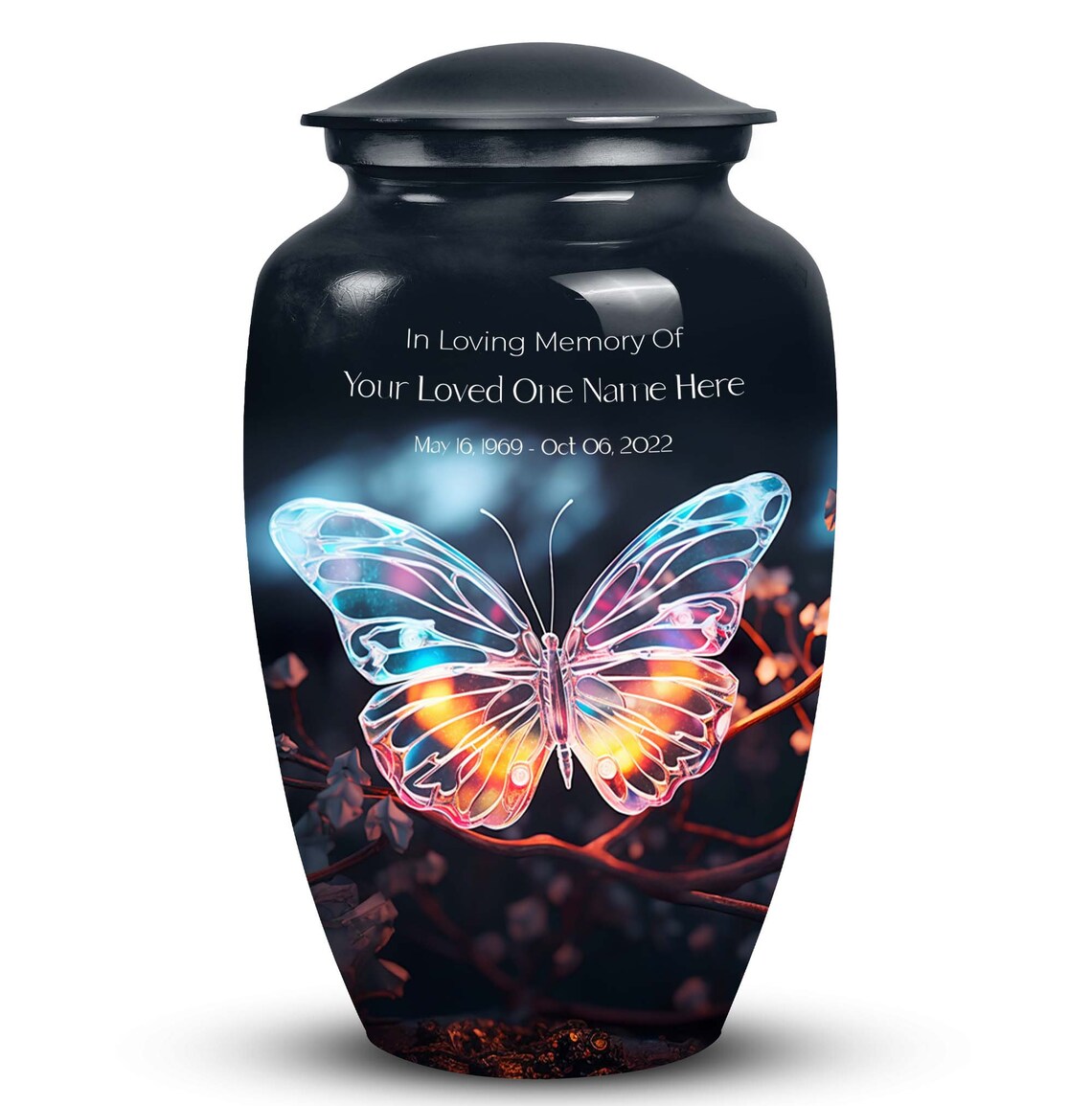 Radiant Butterfly Urn Glowing Butterfly Memorial Urn for Human Ashes ...