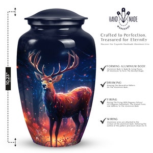 Majestic Deer Cremation Urn - Modern Urns for Human Ashes Keepsake ...