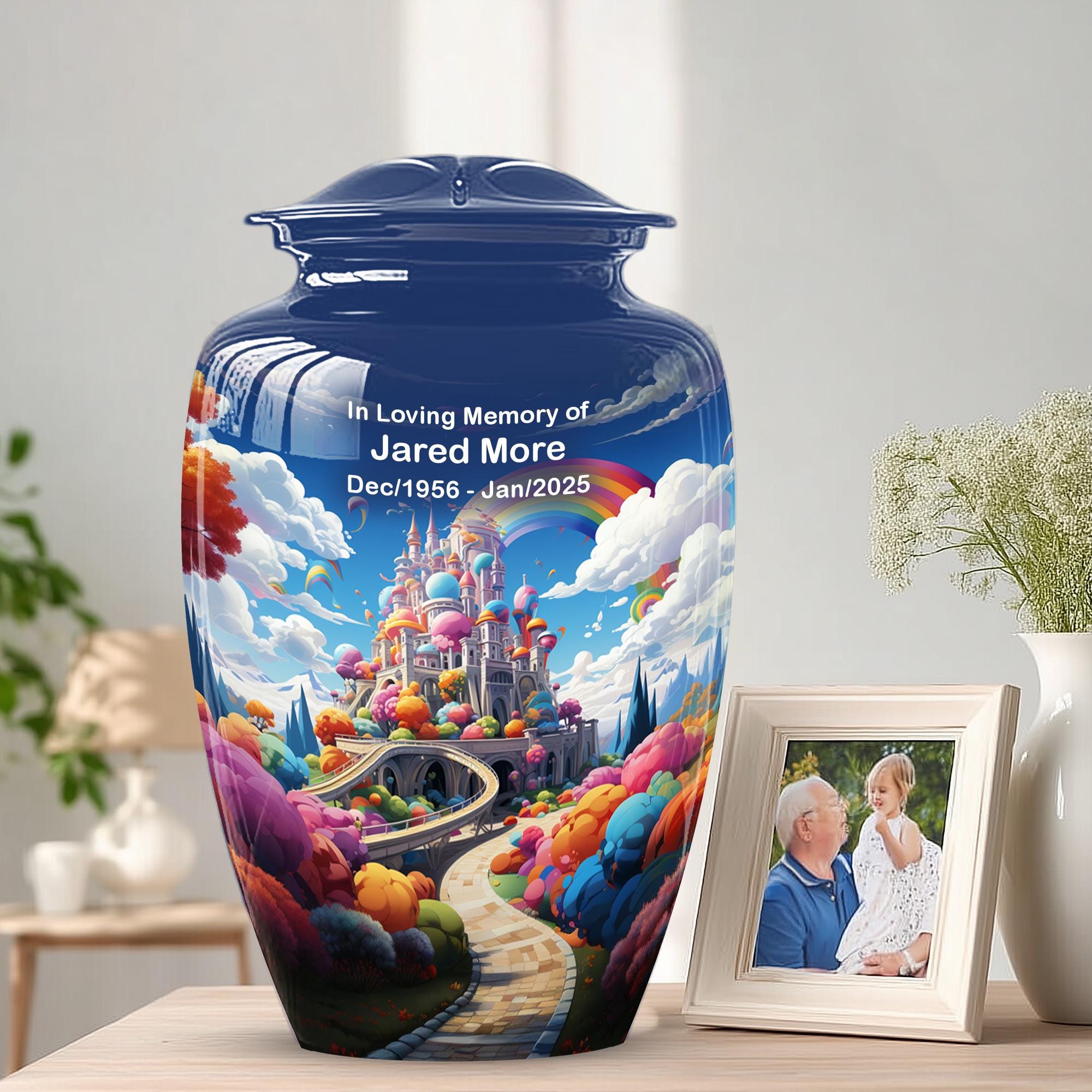 Rainbow Over the Colorful Kingdom Urns for Cremation Ashes - Modern ...