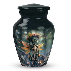 Skeleton Fairy Art Urn, Decorative Urn for Human Ashes - Metal Urns for ...