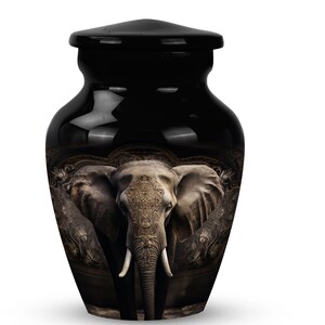 Elephant Decorative Urn for Human Ashes, Modern Burial Urn, 200 Cubic ...