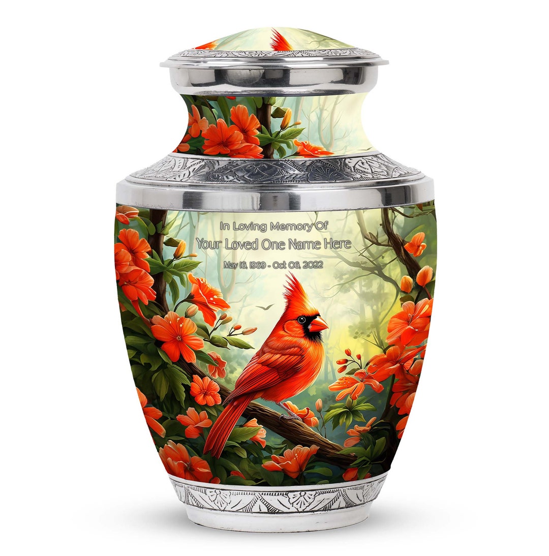 Cardinal Red Bird Urns for Cremation Ashes - Modern Urns for Human ...