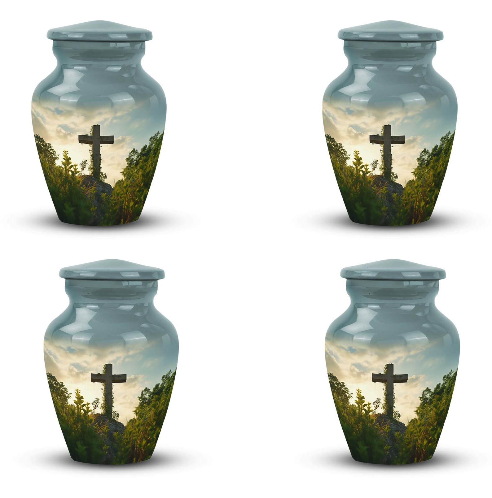 Christian Cross Memorial Urn for Human Ashes Funeral Home Decor ...