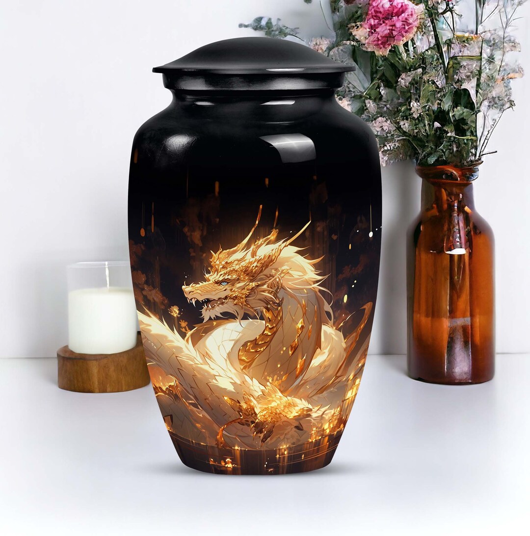 Dragon Urn for Human Ashes - Personalized Dragon Ashes Urn, Small ...