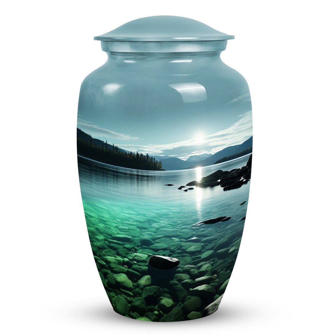 Serene Lake Funeral Urns for Human Ashes Metal Urns for Ashes for ...