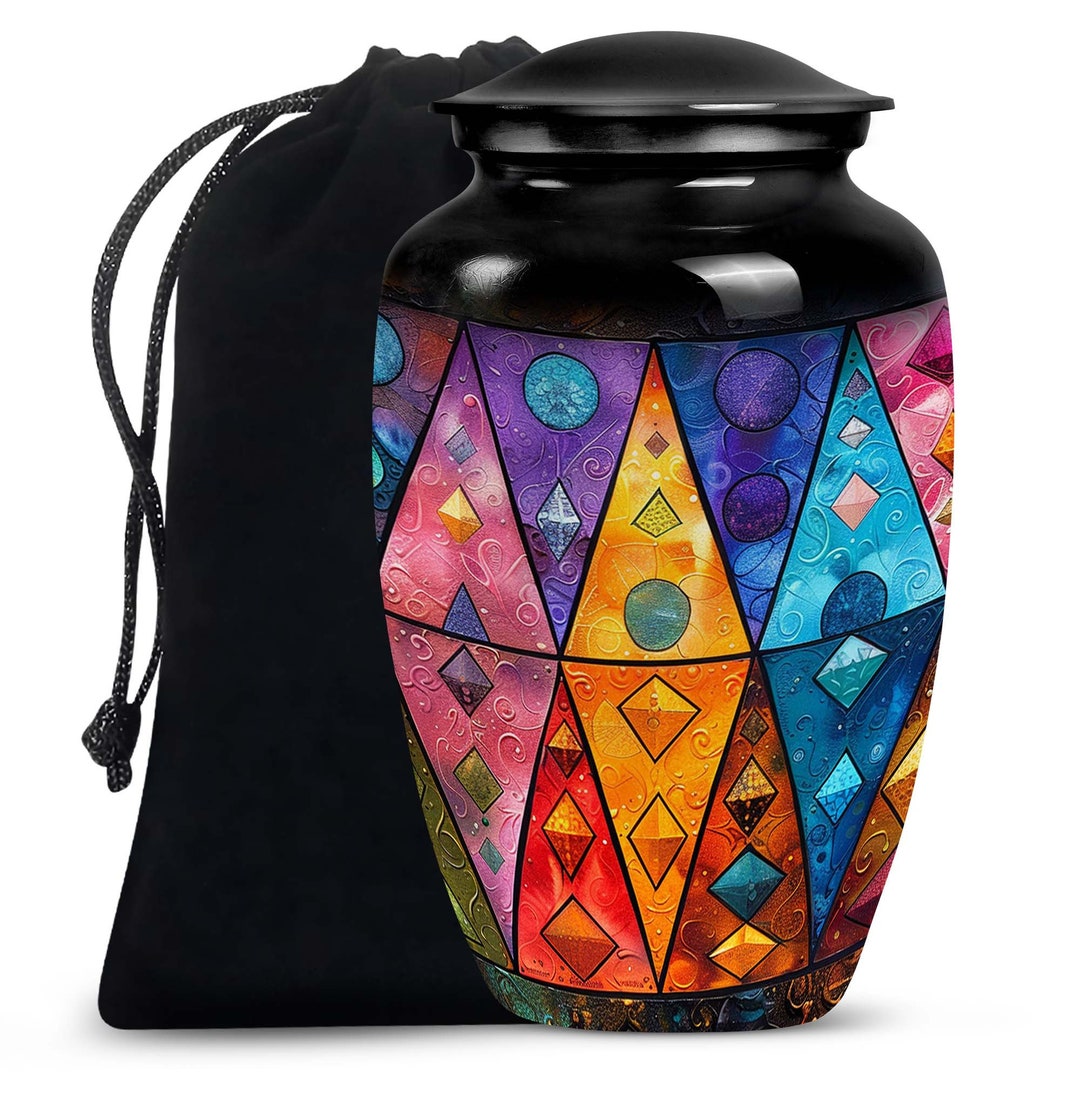 Prismatic Mosaic Urn Unique Urns for Human Ashes Metal Urns Urns for ...