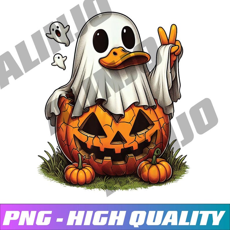 Funny Duck Boo Halloween Ghost PNG File Duck Lover Halloween Png, Cute ...