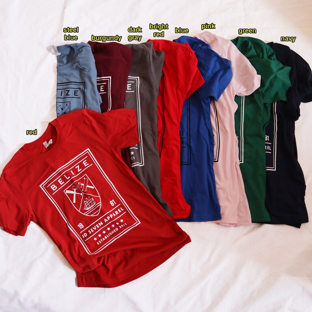 Belize Flag Crest T-shirt - Etsy