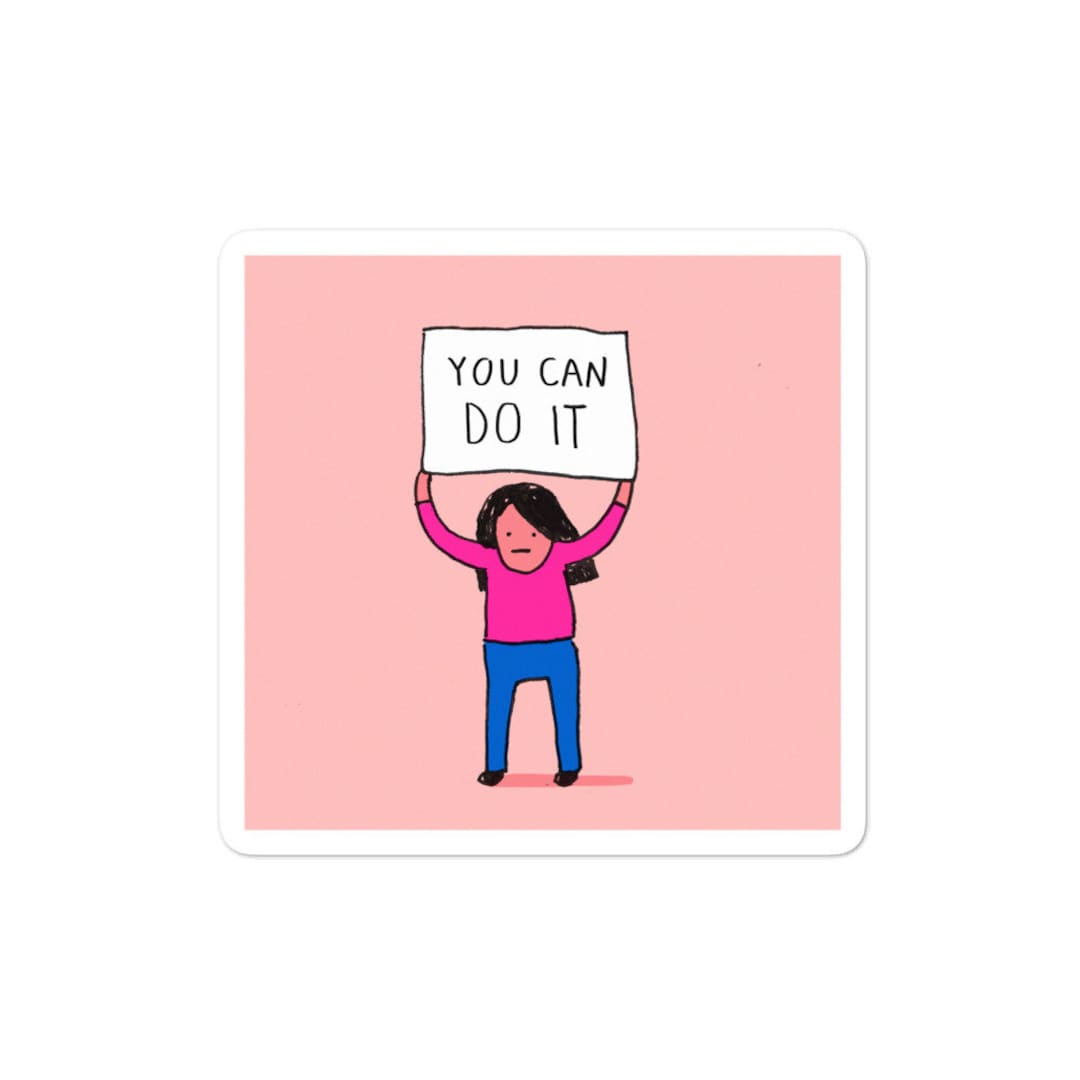You Can Do It Cartoon Sticker, Motivational Bubble-free Stickers - Etsy