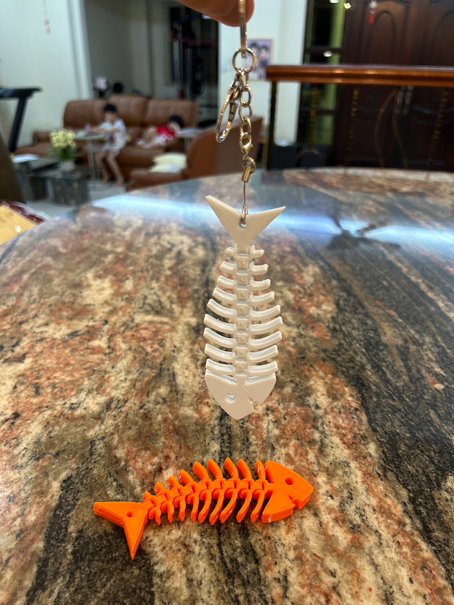 Articulated Fish Bones Toy / Keychain - Flexi 3D Printed Gift (sea ...