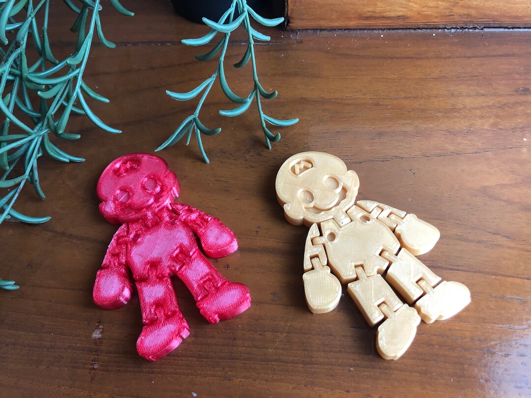 Mario Flexi Toy Keychain 3D Printed. Great as a Gift for Friends and ...