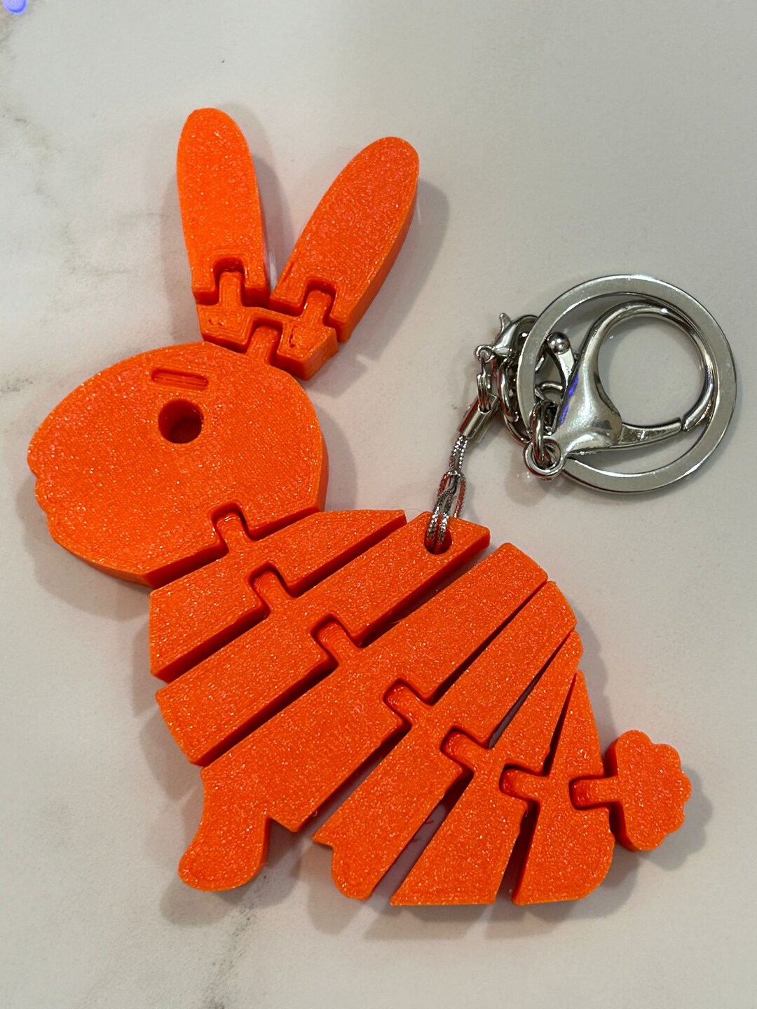 Articulated Rabbit Toy / Keychain Flexi 3D Printed Gift animal Series ...