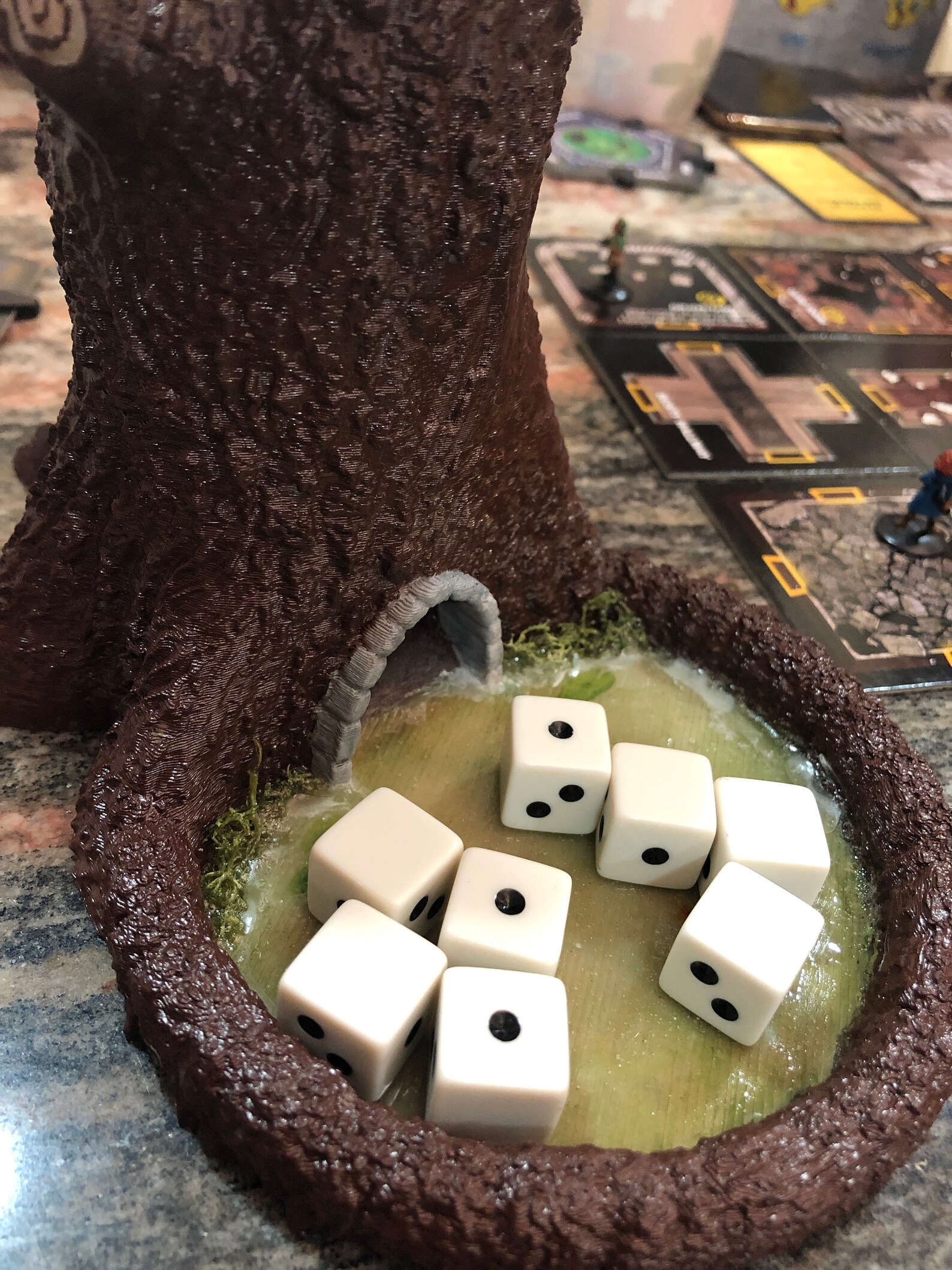 Tree Log Cave Dice Tower With Fish Pond 3D Printed and Fully - Etsy