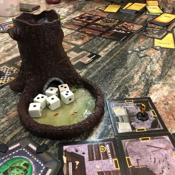 Tree Log Cave Dice Tower With Fish Pond 3D Printed and Fully | Etsy