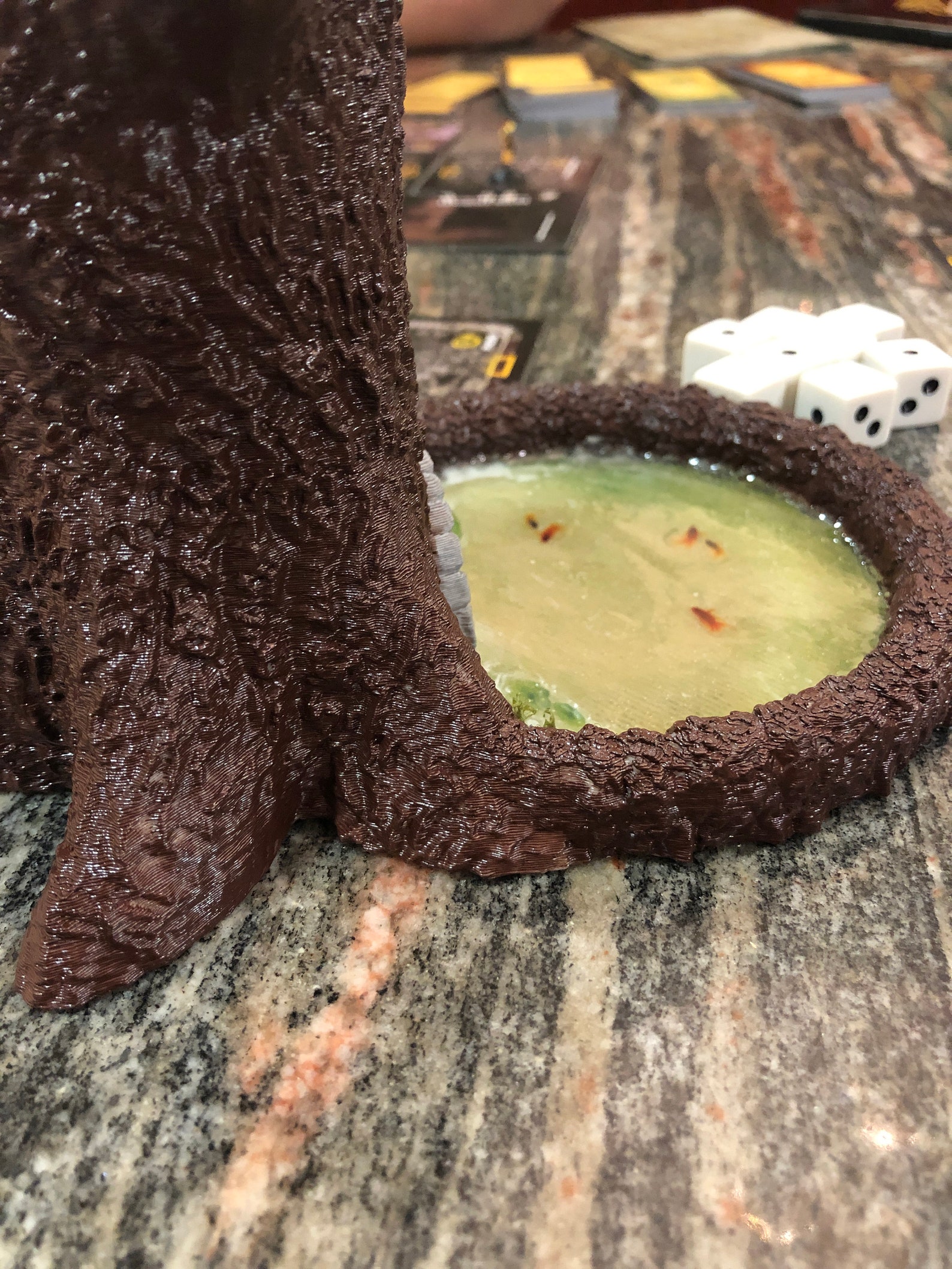 Tree Log Cave Dice Tower With Fish Pond 3D Printed and Fully - Etsy