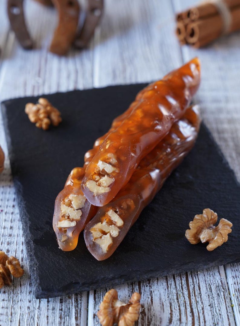 Traditionally Handmade Walnut Churchkhela,walnut Coasted Rolled ...