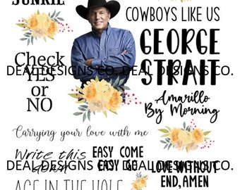 Home & Living 20 oz Straight Sublimation Wrap George Strait Tumbler PNG ...