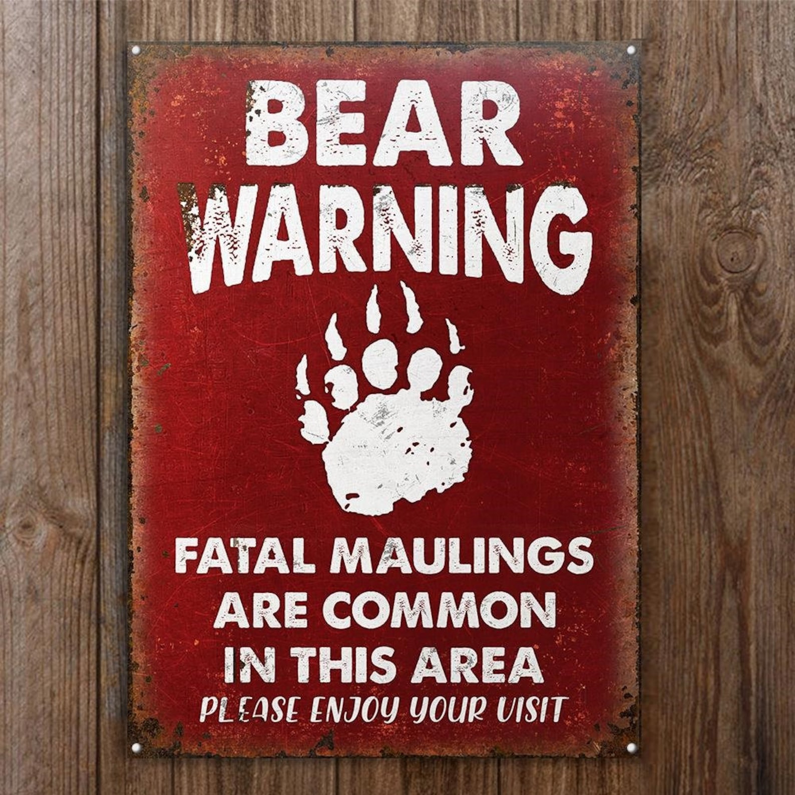 Bear Warning Funny Metal Sign Beware of Bears Sign Bear | Etsy