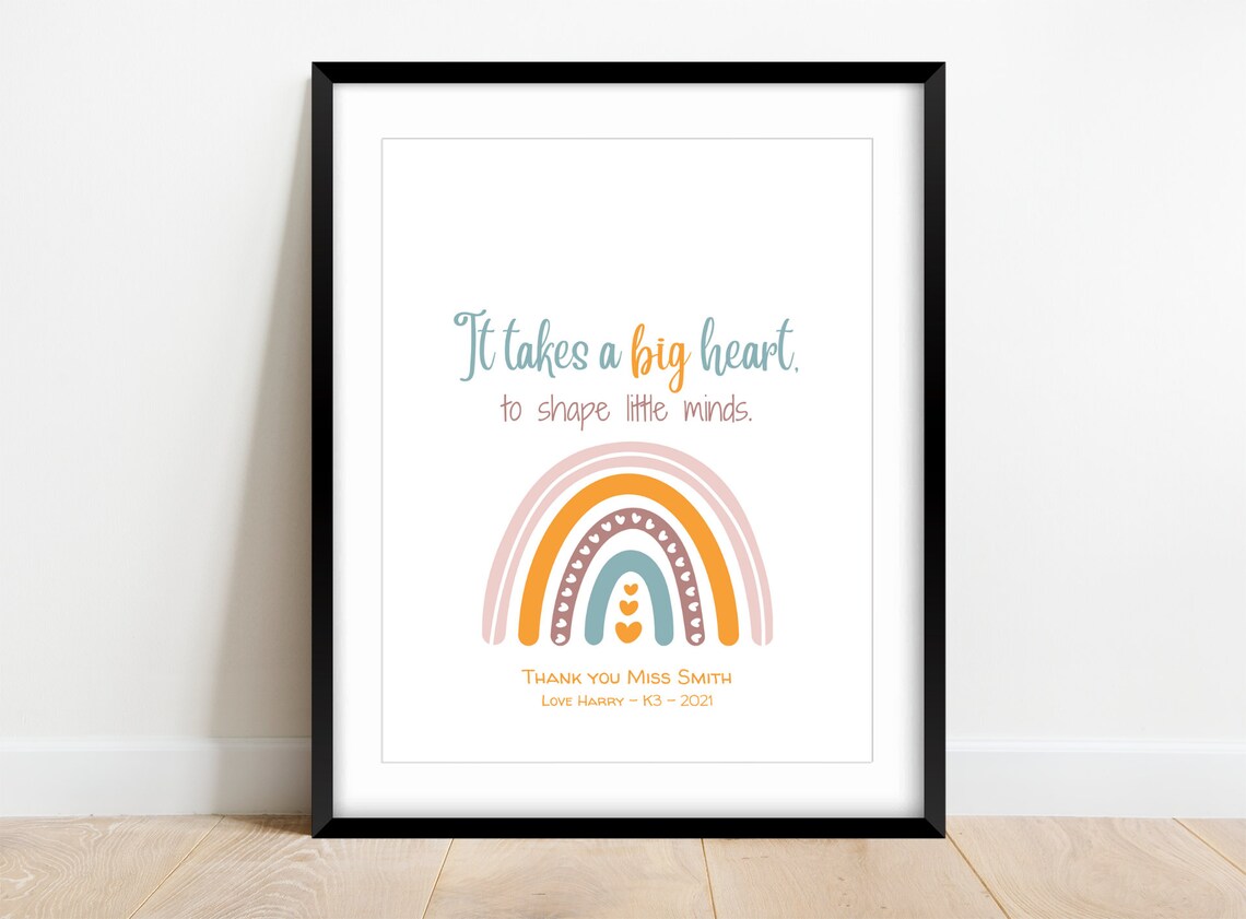 CUSTOM Teacher Appreciation Print, Personalized End of Year Teacher ...