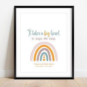 CUSTOM Teacher Appreciation Print, Personalized End of Year Teacher ...