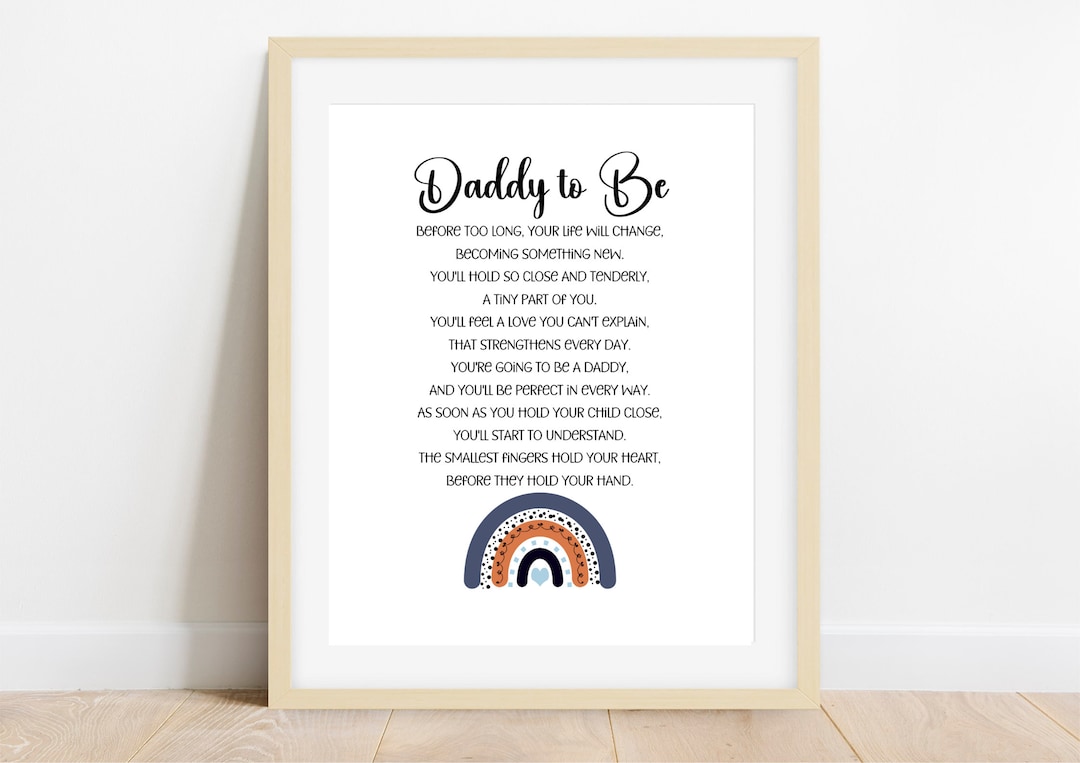 Daddy to Be Poem, Gift for New Dad, Father’s Day Gift, Instant Digital ...
