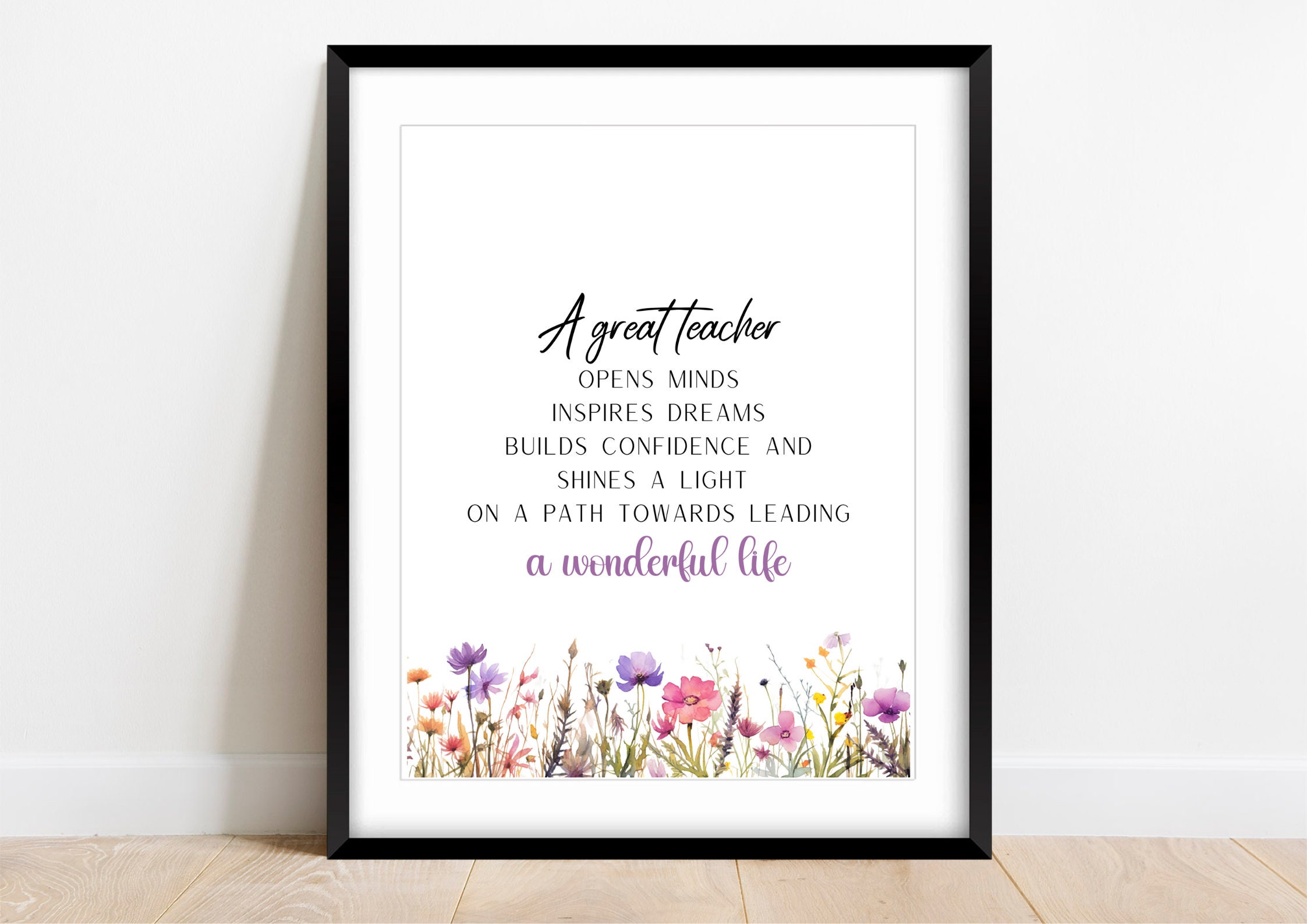 A Great Teacher, Teacher Appreciation Print, End of Year Teacher Gift ...