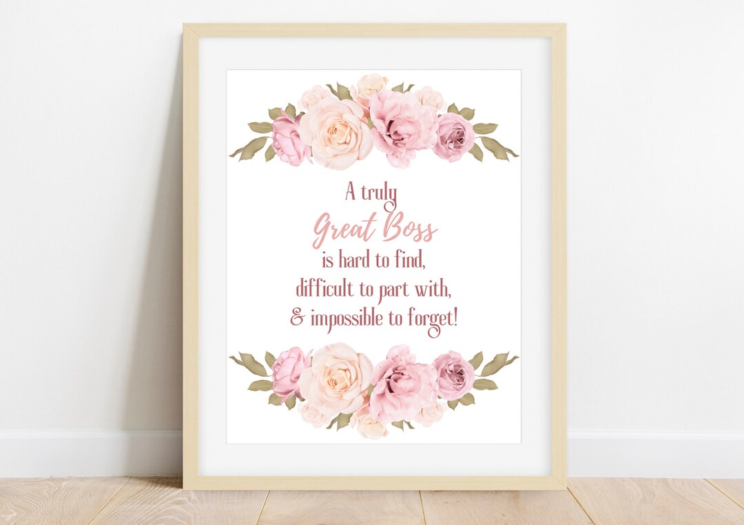 Boss Appreciation Print, Thank You Boss, A Truly Great Boss, Instant ...
