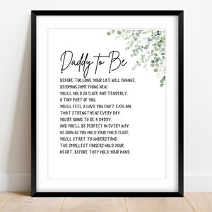 Daddy to Be Poem, Gift for New Dad, Fathers Day Gift, Instant Digital ...
