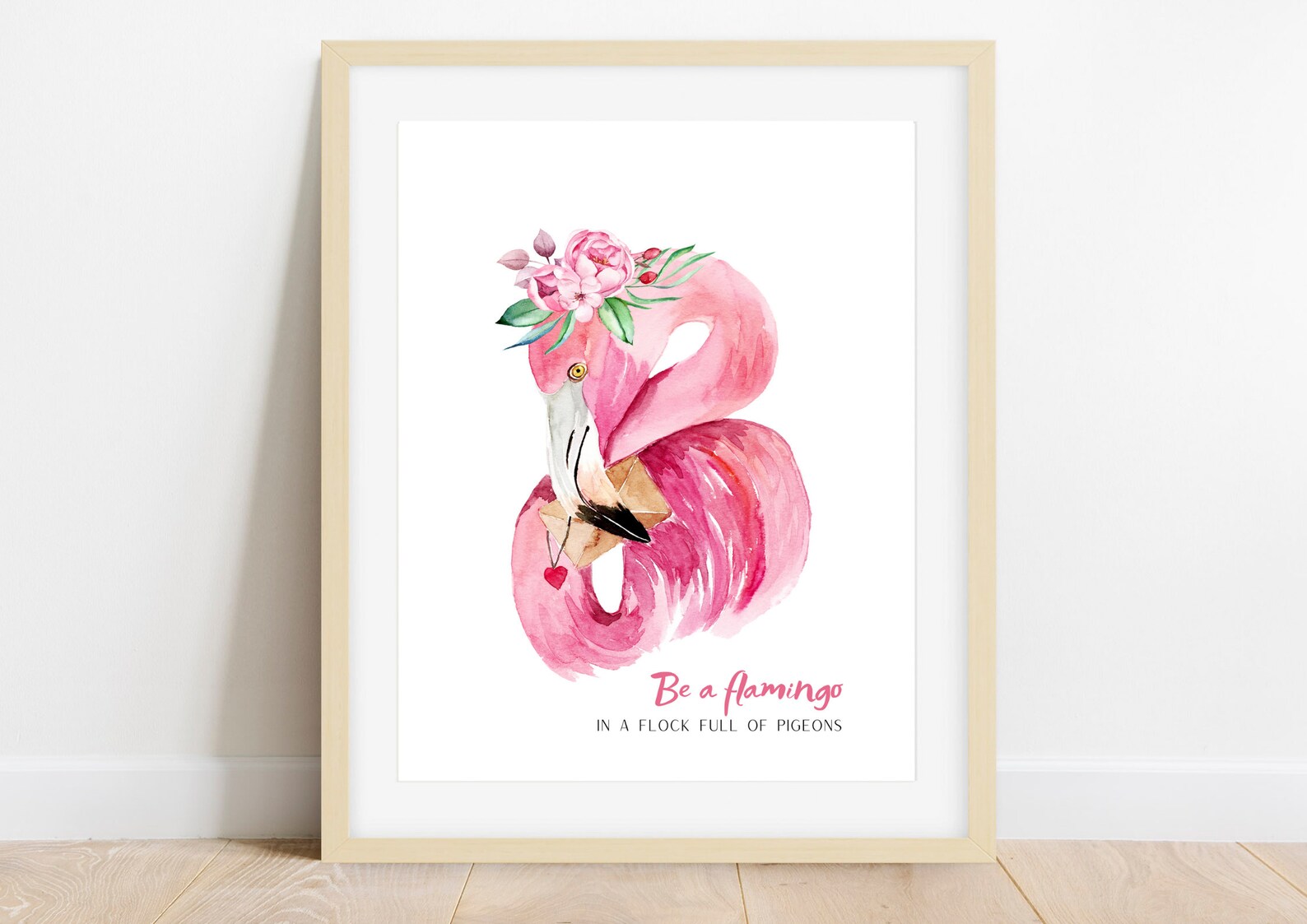 Be a Flamingo in a Flock Full of Pigeons Printable, Inspirational Quote ...