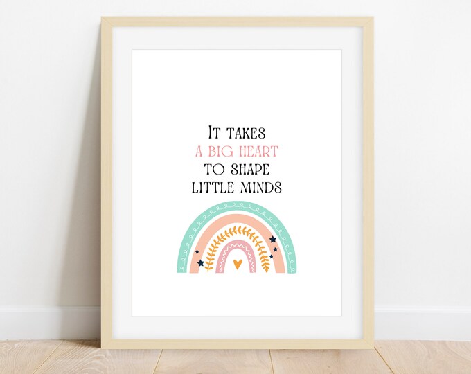 Teacher Appreciation Print, End of Year Teacher Gift, Thank You Teacher ...