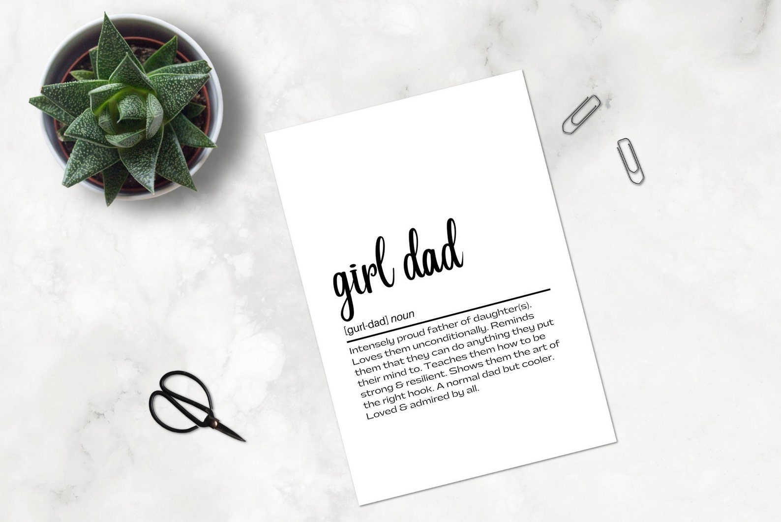 Girl Dad Definition Print, Father’s Day Gift, Gift for Dad, Instant ...
