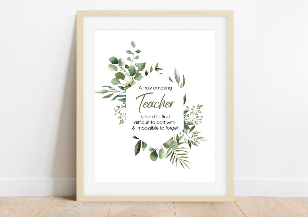 Teacher Appreciation Print, End of Year Teacher Gift, Thank You Teacher ...