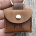 Leather Keychain Customizable With Name Initials, Keychain Coin Ring in ...