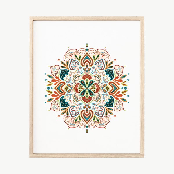Mandala Wall Art Colorful - Etsy