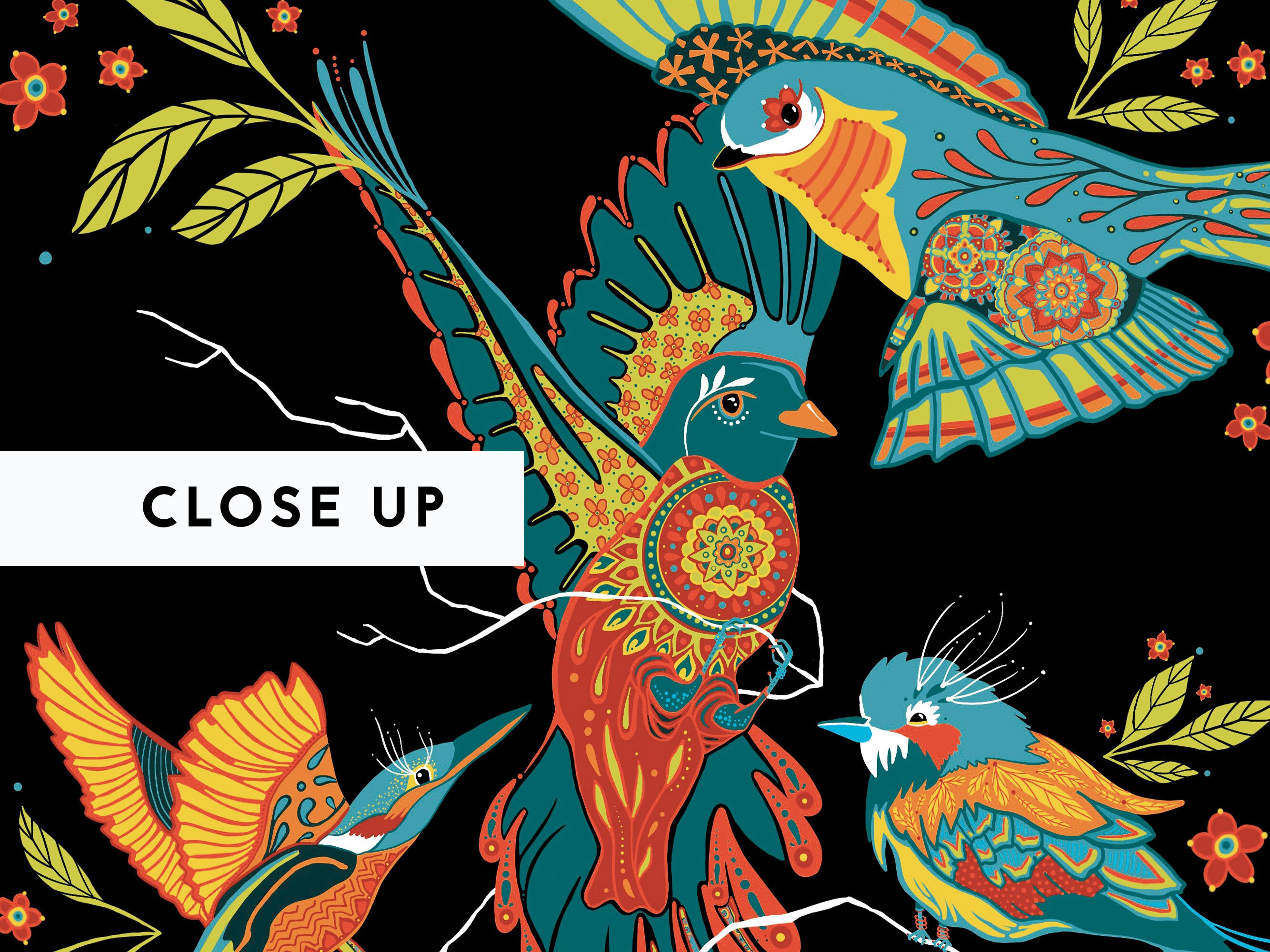 Bird Art Print Bird Decor Birds of a Feather Hippie Art | Etsy