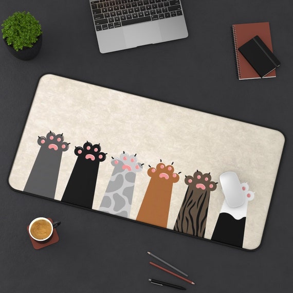 Cute Cat Computer Desk Mat Kawaii Desk Mat Gift for Cat - Etsy