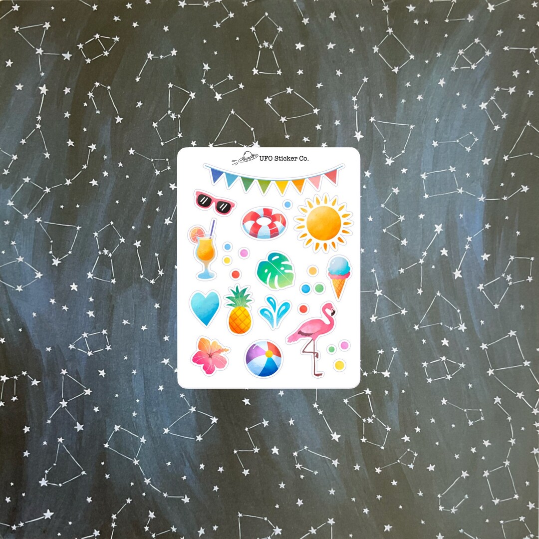 Pool Party Planner Stickers, Summer Stickers, Beach Party Stickers ...
